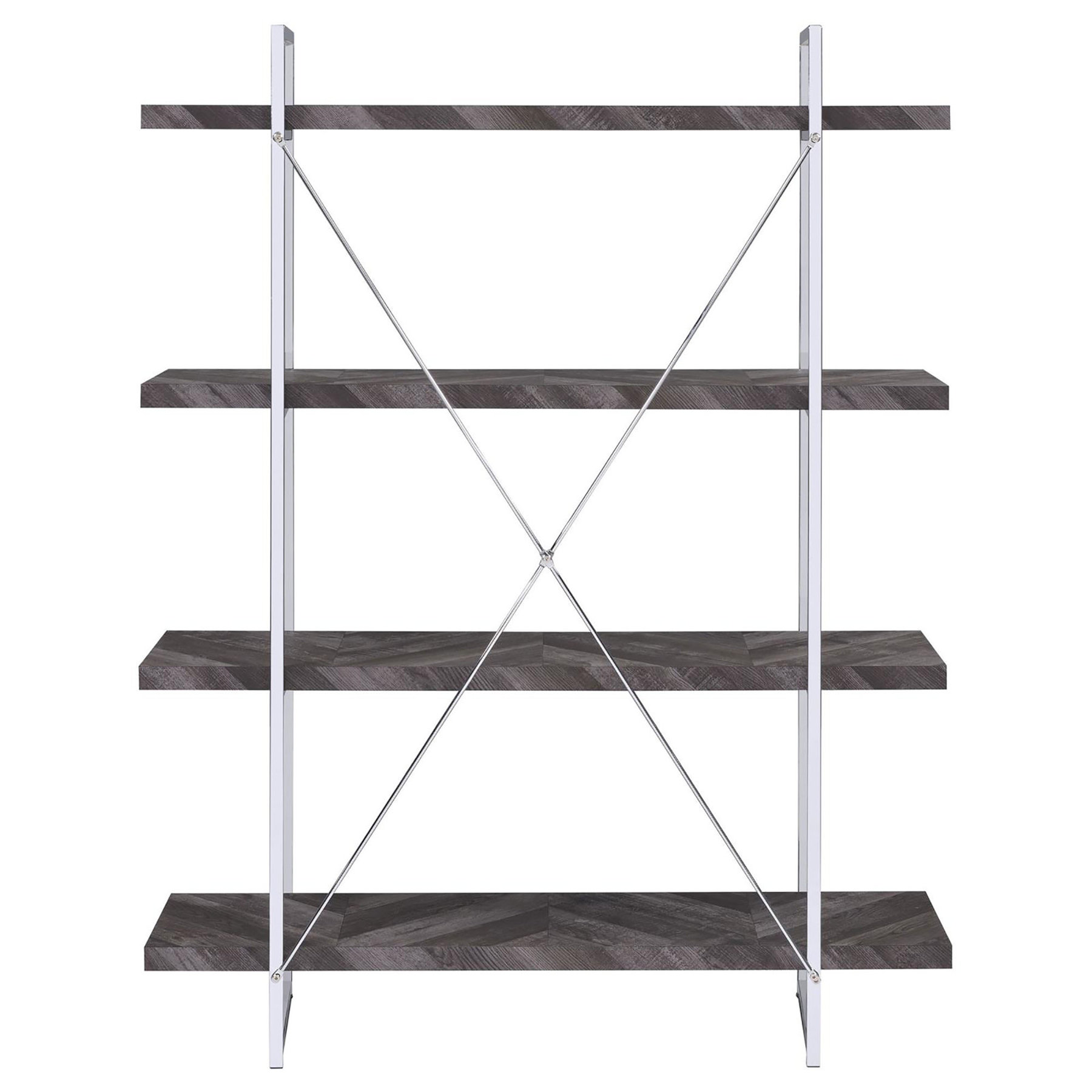 Latitude Run® Herringbone Bookcase with Full-Length Shelf | Wayfair