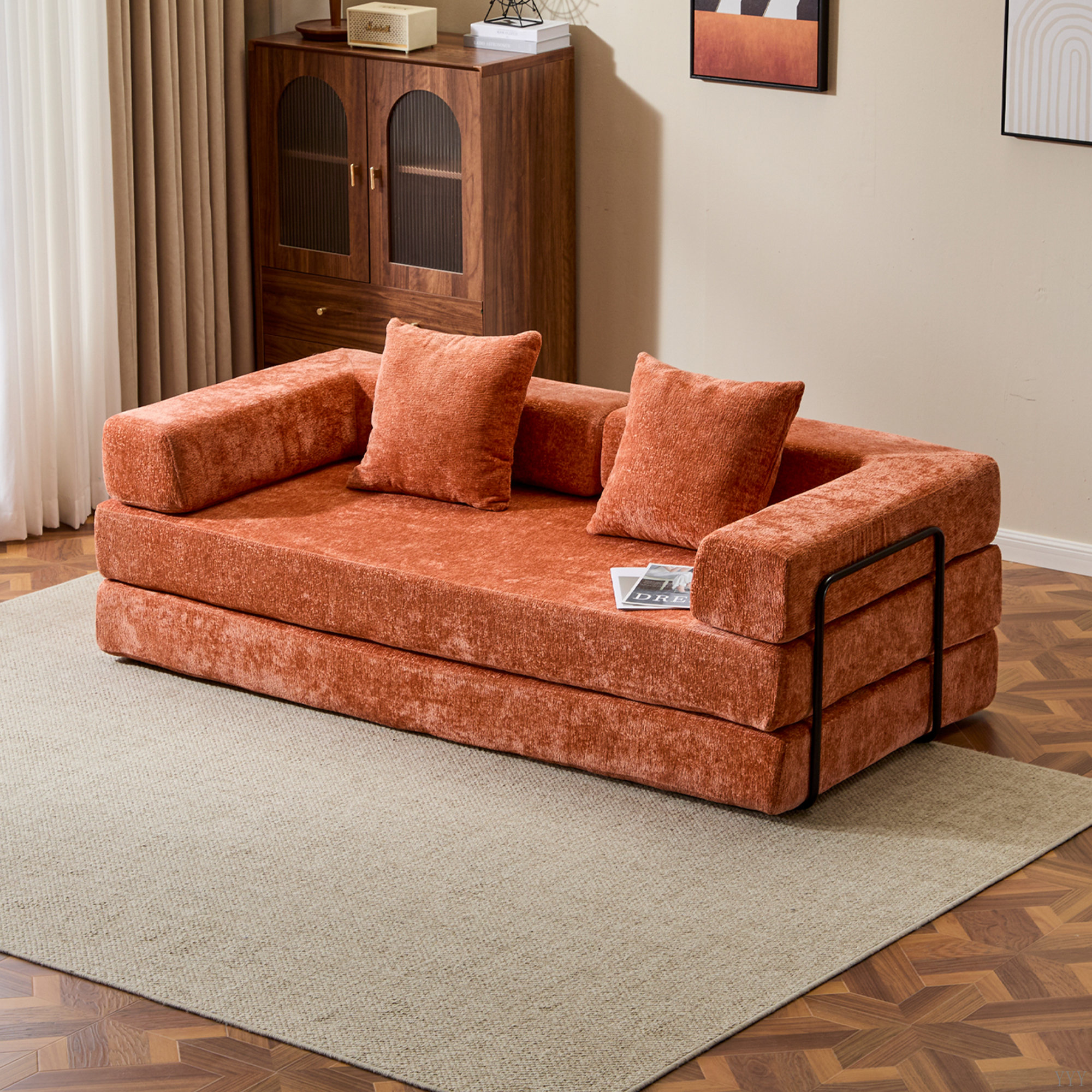 Ivy Bronx Floor Couch,Compression Sofa,Convertible Floor Sofa Bed-With ...