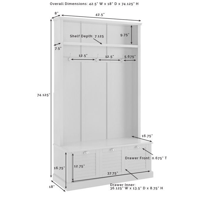 Three Posts™ Corte Hall Tree 42.5'' Wide with Bench & Reviews | Wayfair