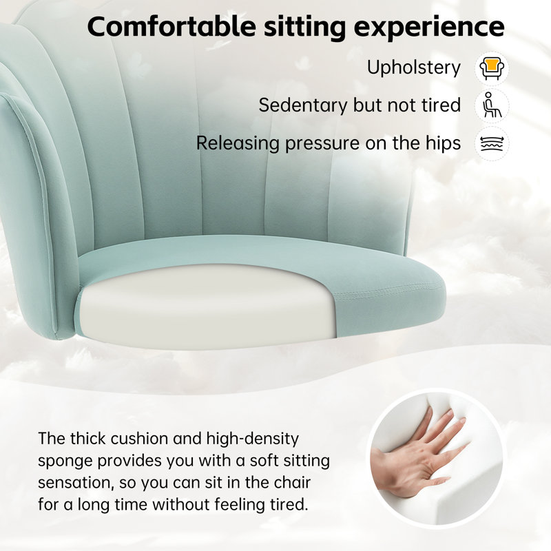 Mercer41 Izdyhaar Velvet Swivel Task Chair with Tufted Back "& Reviews ...