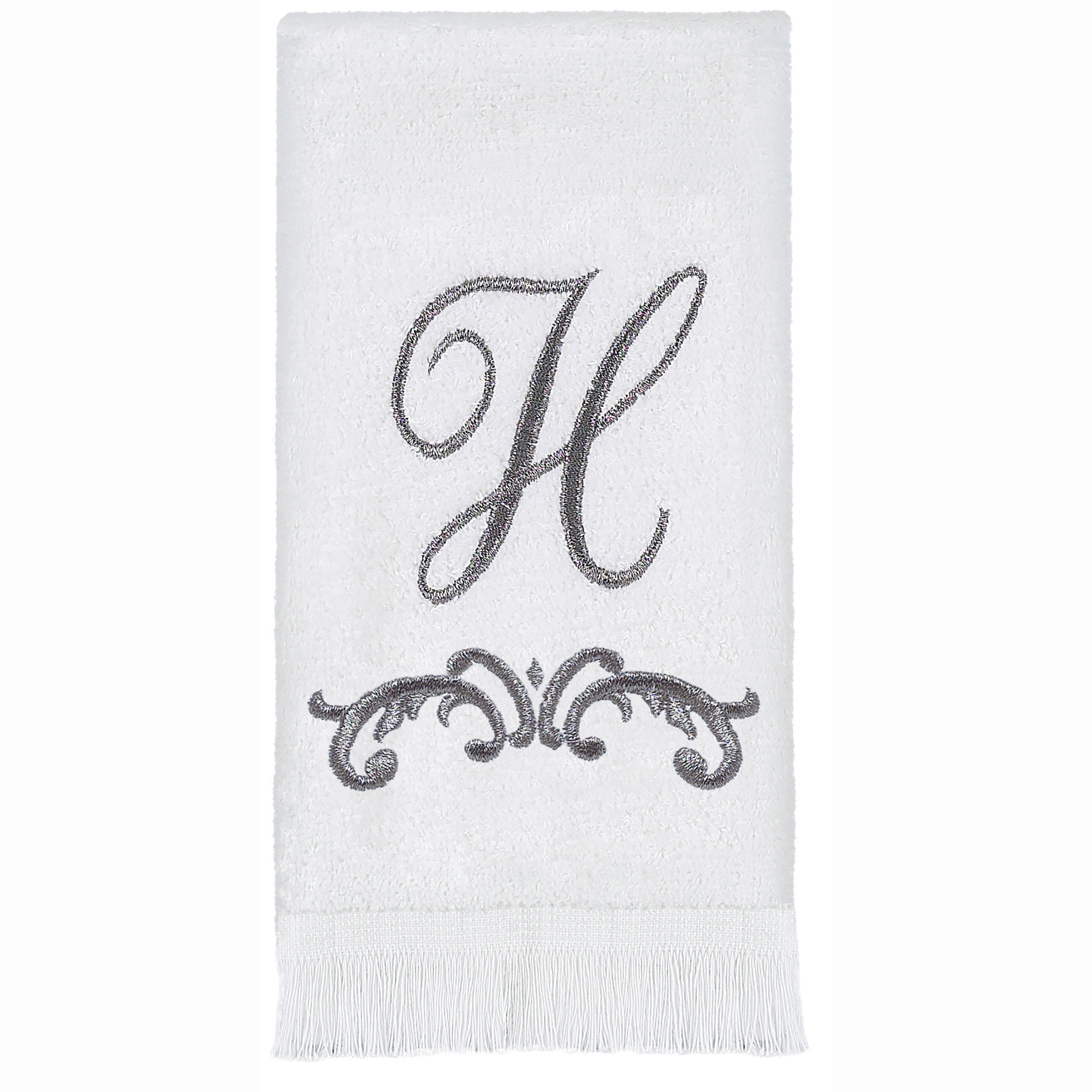 Avanti Linens Scroll Mono Fingertip Towel H | Wayfair