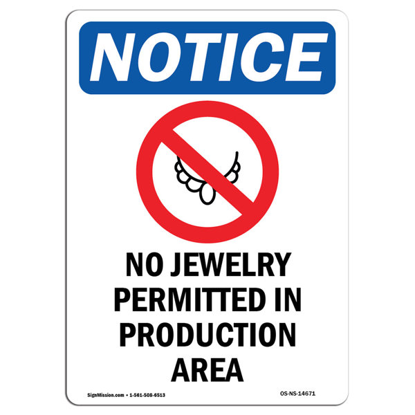 SignMission No Jewelry Permitted Sign | Wayfair