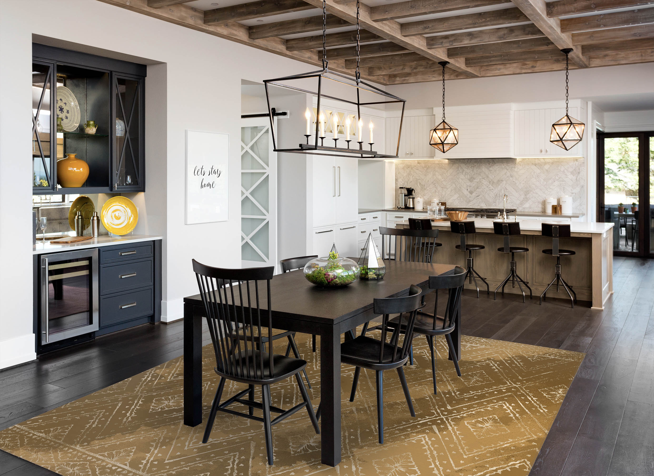 KAVKA DESIGNS Harlequin Geometric Machine Woven Rectangle 4' x 6 ...