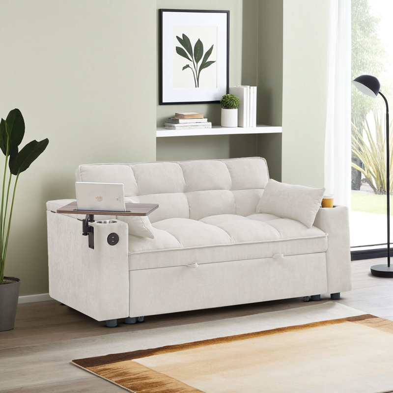 Latitude Run® Latitude Run 65"W Convertible 3 in 1 Sofa Bed, Vincy Pull ...