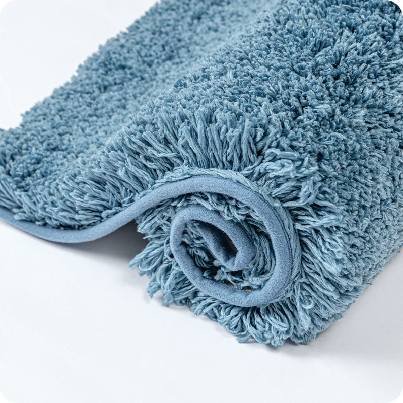 Everly Quinn Blue Bathroom Rug Mats Super Absorbent, Washable Bath Mat ...