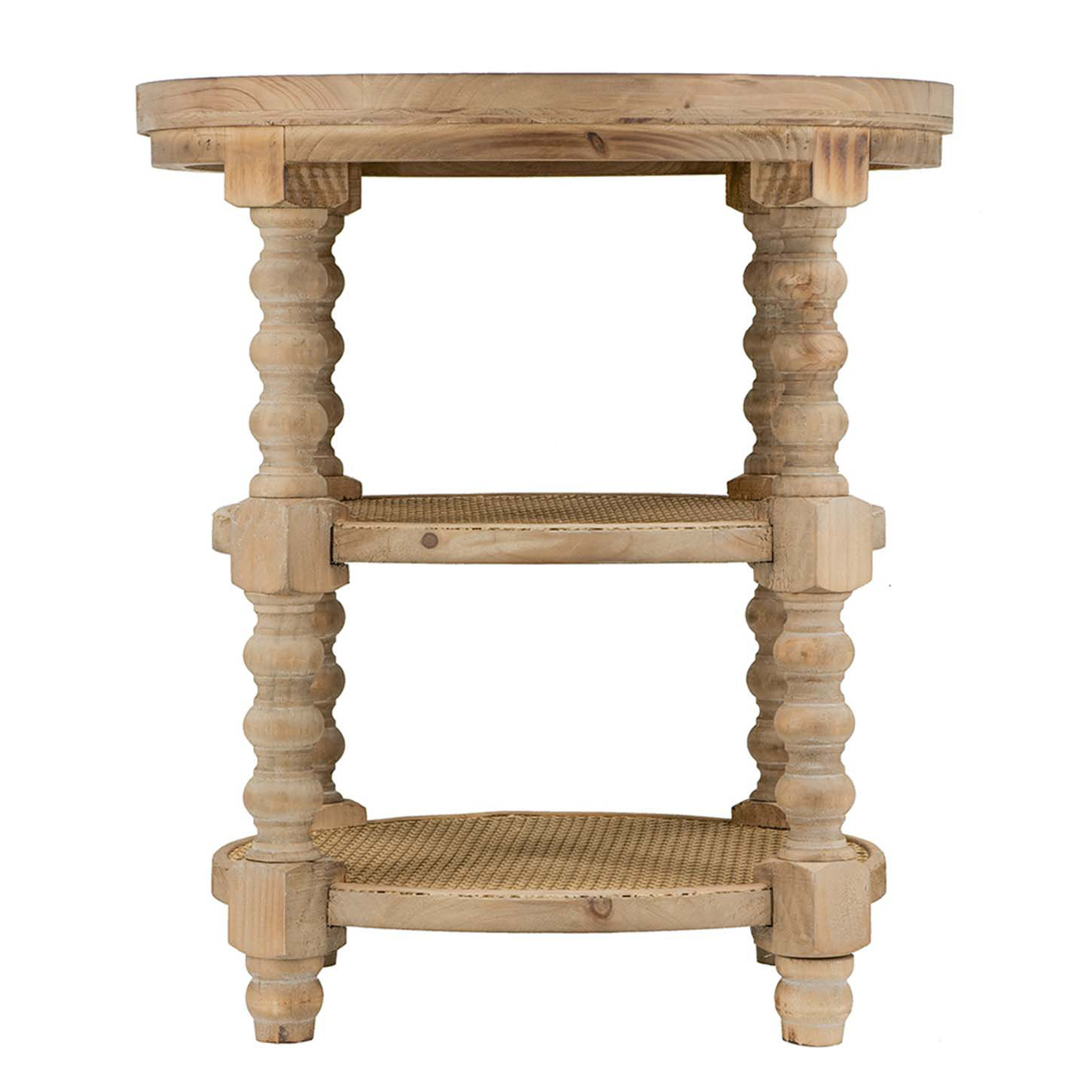 Bayou Breeze Round 3-Tiered Side Table, Natural End Table | Wayfair