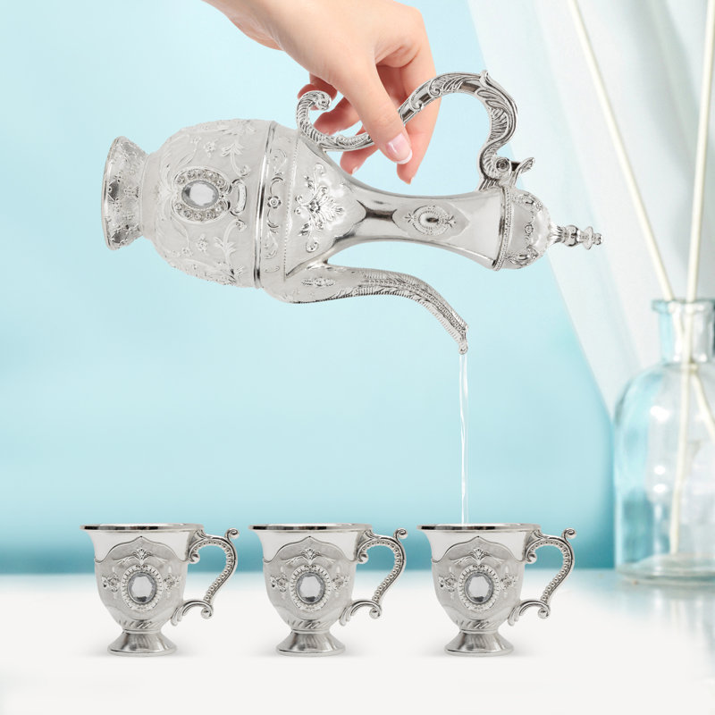 House Of Hampton® Graidy 8.45oz. Floral Teapot Set For 6 | Wayfair