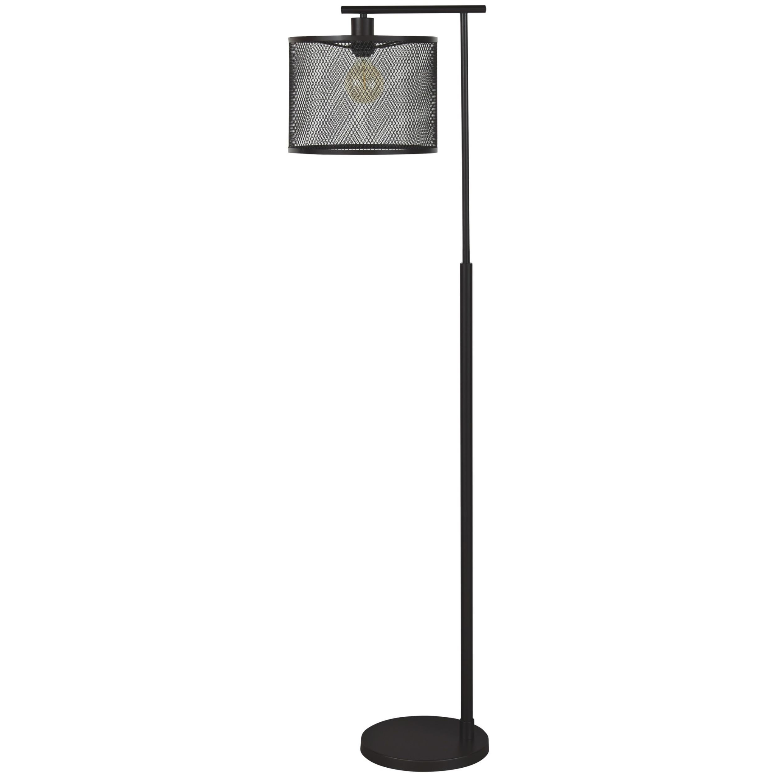 17 Stories Metal Frame Floor Lamp With Caged Shade, Dark Bronze ...