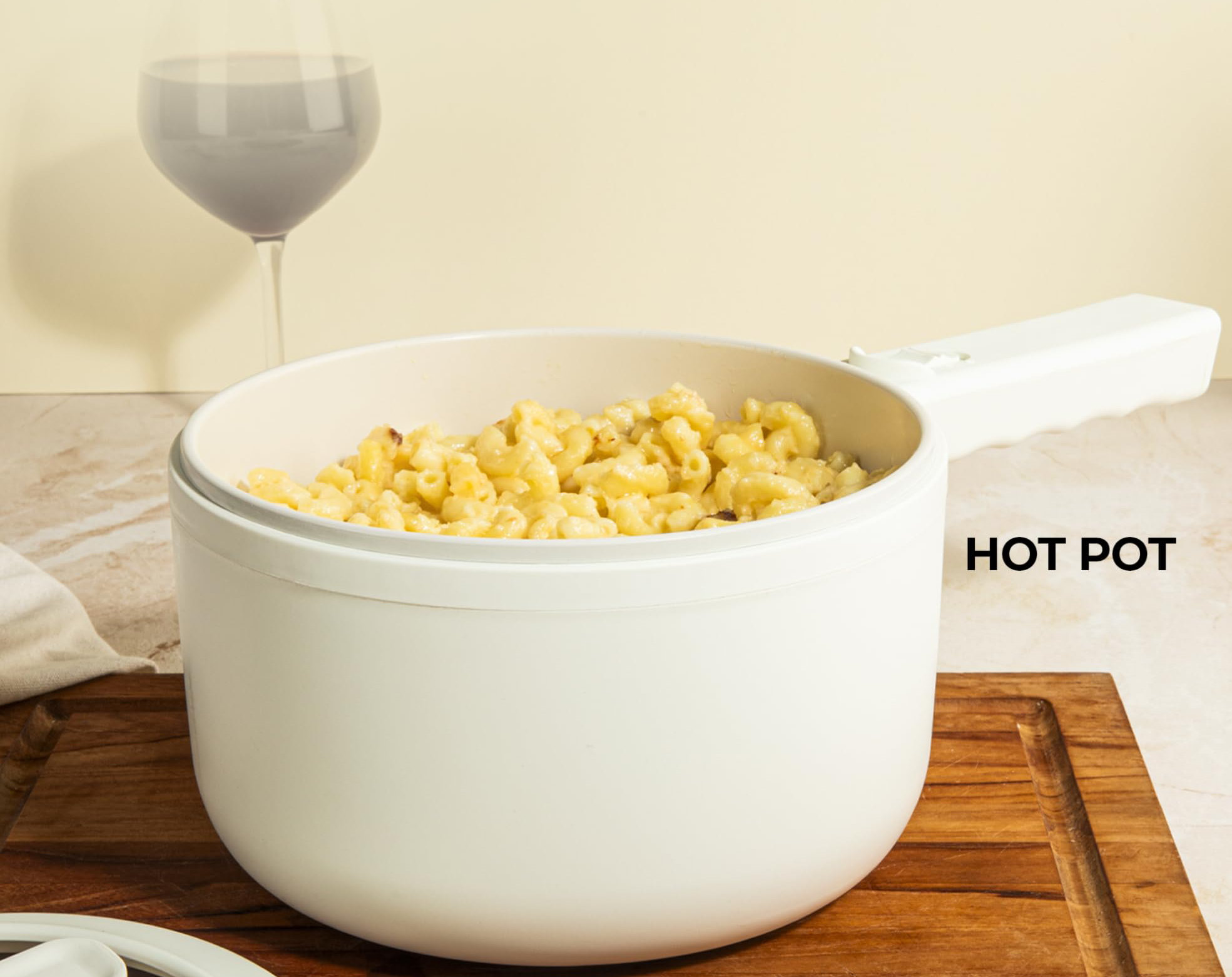 MODERN WALLS LLC Electric Hot Pot With Lid And Steamer, 1.5L Ceramic ...