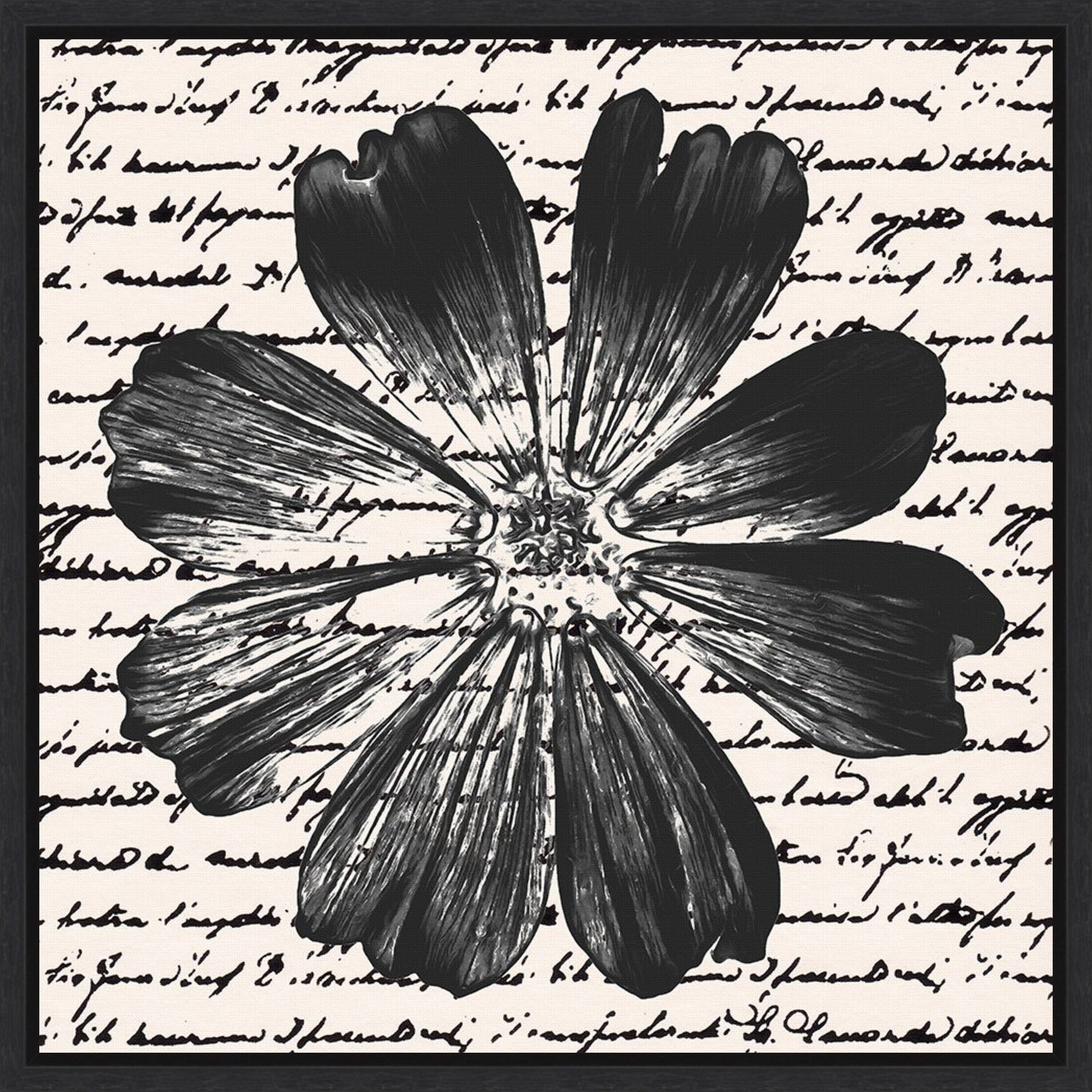 Winston Porter Inky Floral IV by Alonzo Saunders Framed Canvas Wall Art ...