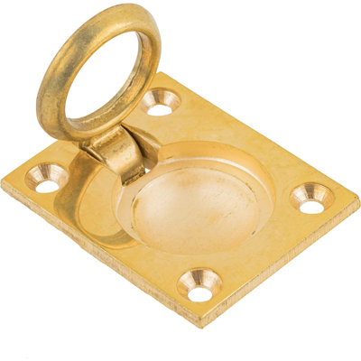 UNIQANTIQ HARDWARE SUPPLY Cast Brass Flush Mount Ring Drawer Pull | Wayfair