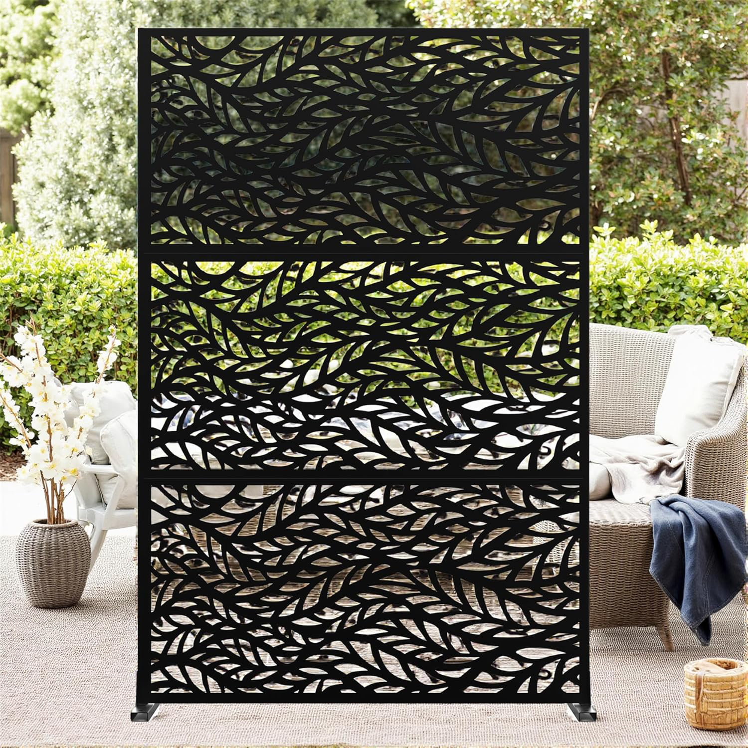 Yesurprise Metal Privacy Screen 72" H X 47" W, Outdoor Privacy Screens ...