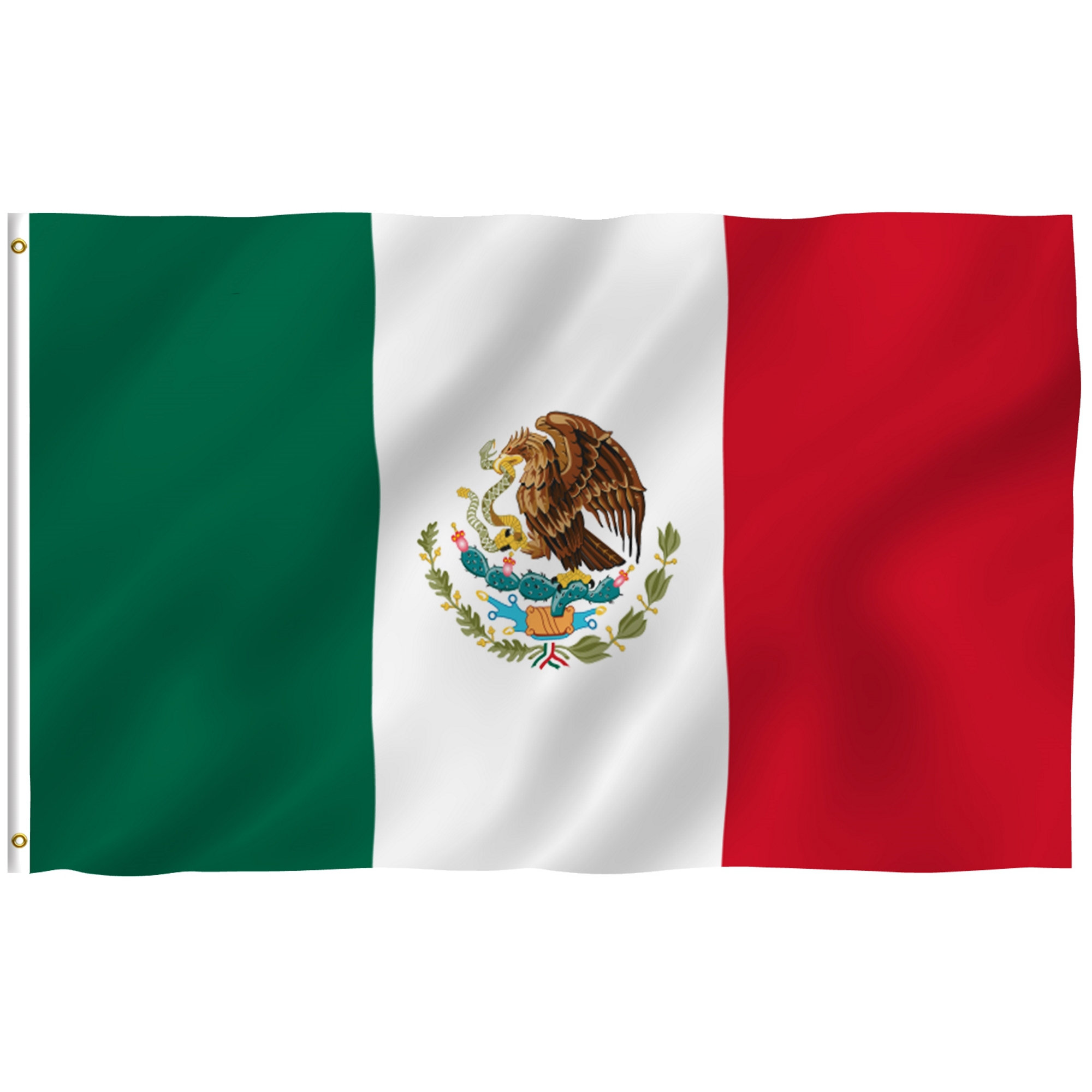 Trinx Mexico Flag Polyester 36"H X 60" W House Flag | Wayfair