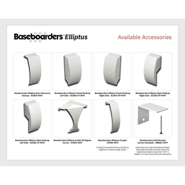 Baseboarders Elliptus Steel Easy Slip-On Baseboard Heater Cover Inside ...