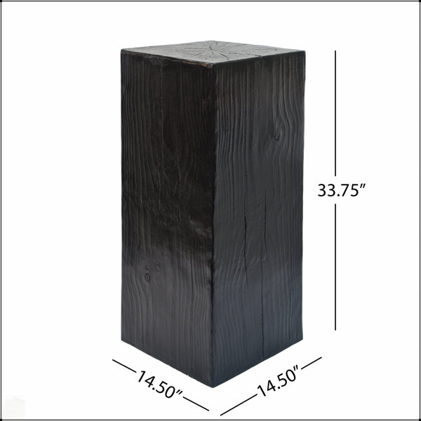 Mercer41 Wood-Look Square-Column MGO End Table, H33.75, Wood-Like ...