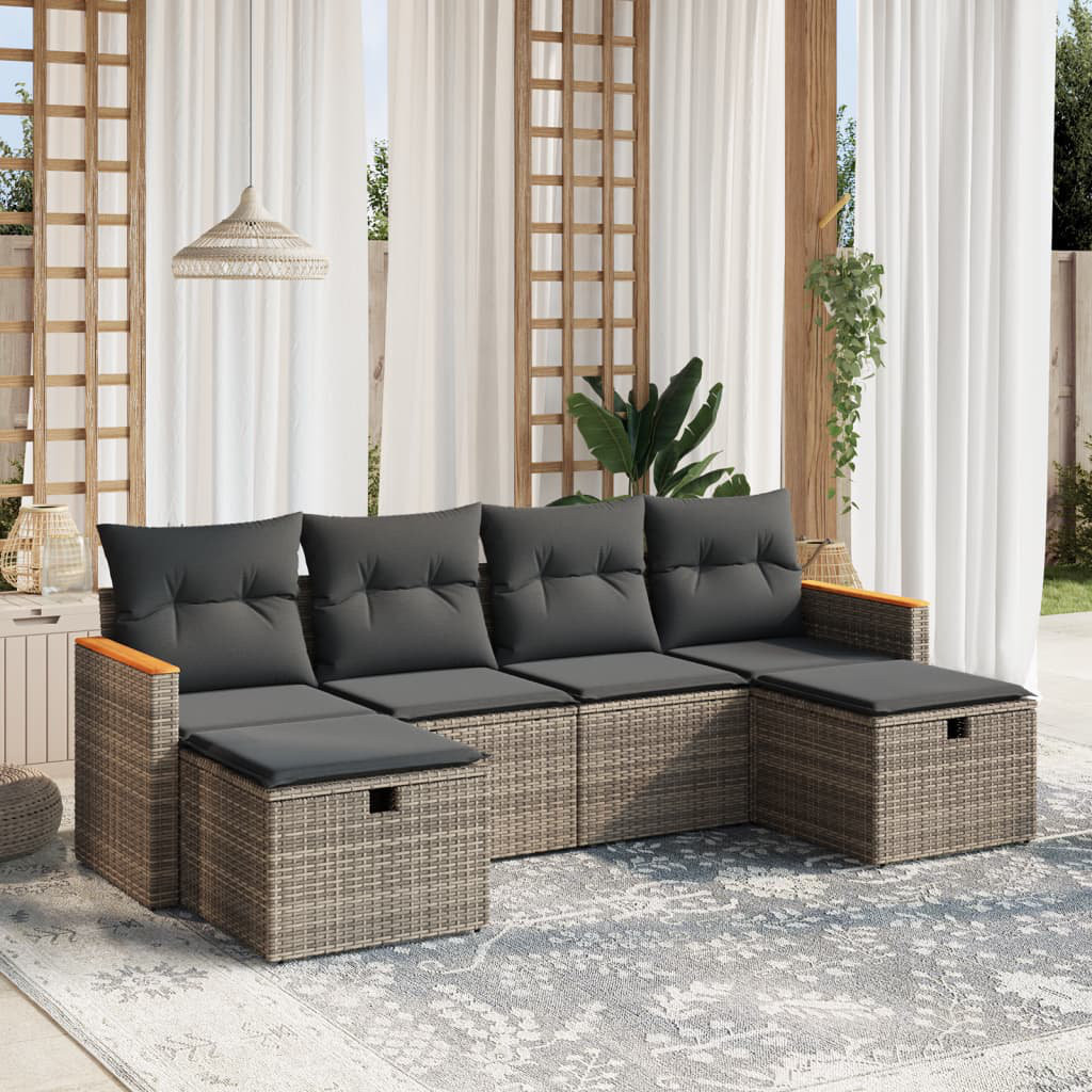 Vidaxl Garden Sofa Set PE Rattan Large Modular Garden Sofa Set | Wayfair