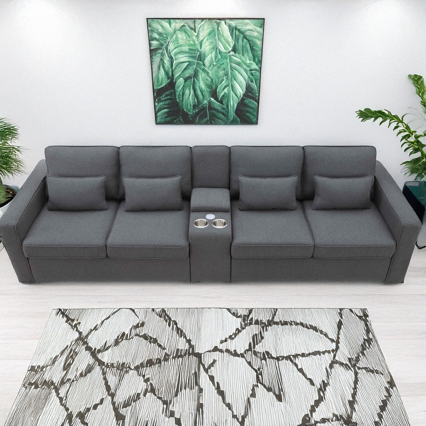 Latitude Run® Modern Linen Sofa Living Room Sofa Apartment Size Sofa ...