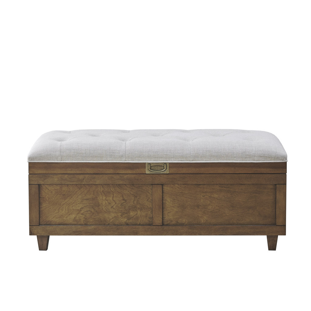 Wildon Home® Shelton Rustic Comfort Wood and Upholstered Storage Bench ...