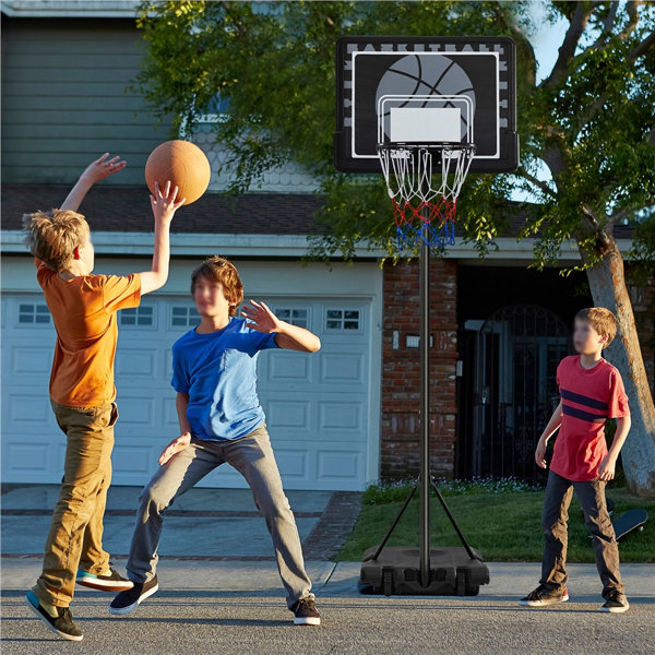 Yaheetech Height Adjustable Metal Portable Full-Size Basketball Hoop ...