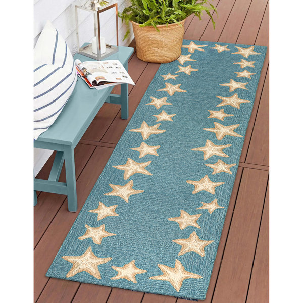 Beachcrest Home Vogt Handmade Aqua Indoor/Outdoor Rug & Reviews | Wayfair