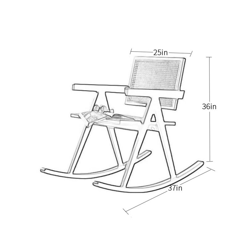 SUPROT Rattan And Solid Wood Rocking Chair Rocking Chair | Wayfair