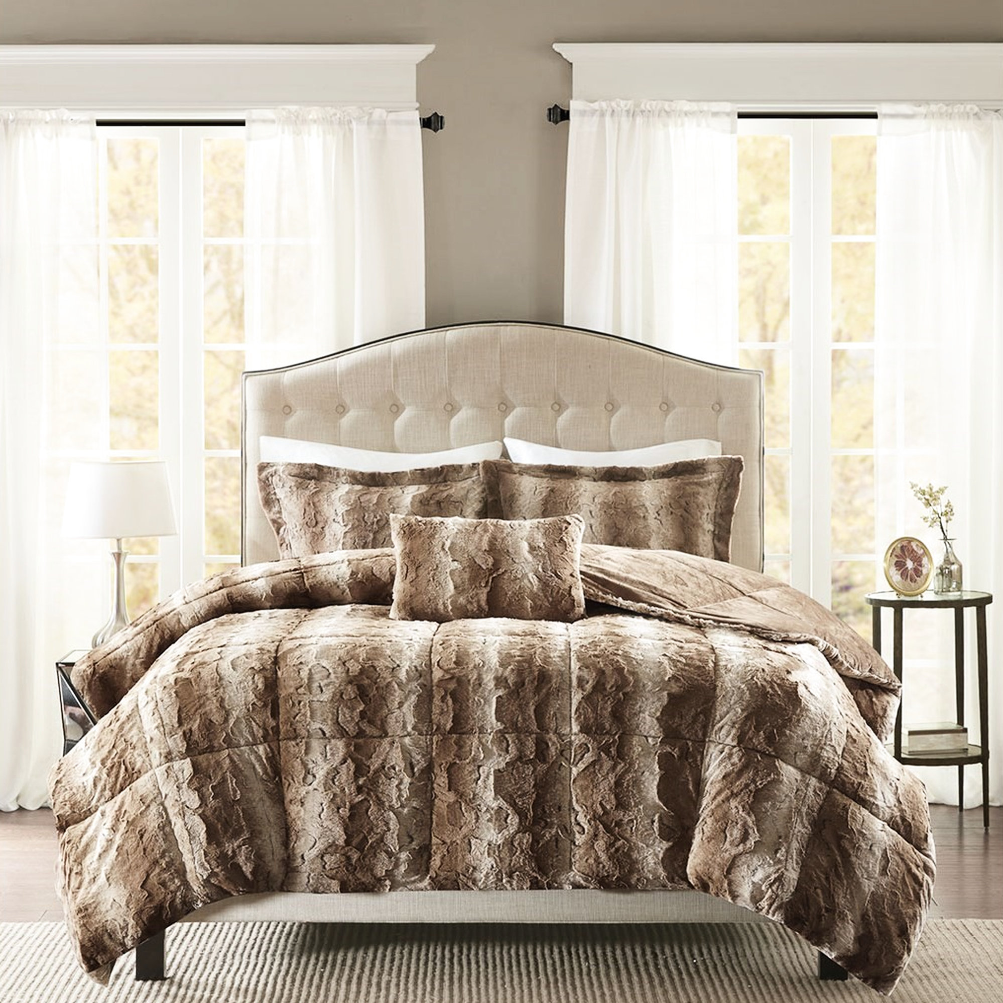 Wovilo King 4Pc Faux Fur Bedding, , Cozy Bedding , Cozy, | Wayfair