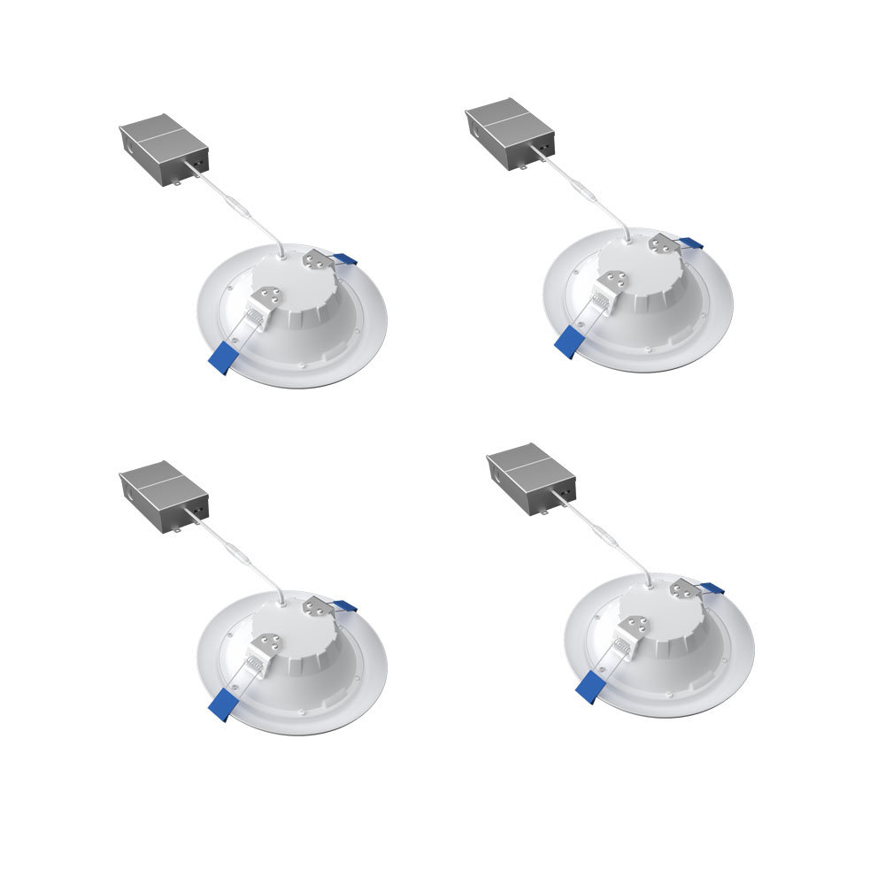 AKIHE 4" Ultra Slim Selectable CCT Remodel LED Canless Recessed Wafer ...