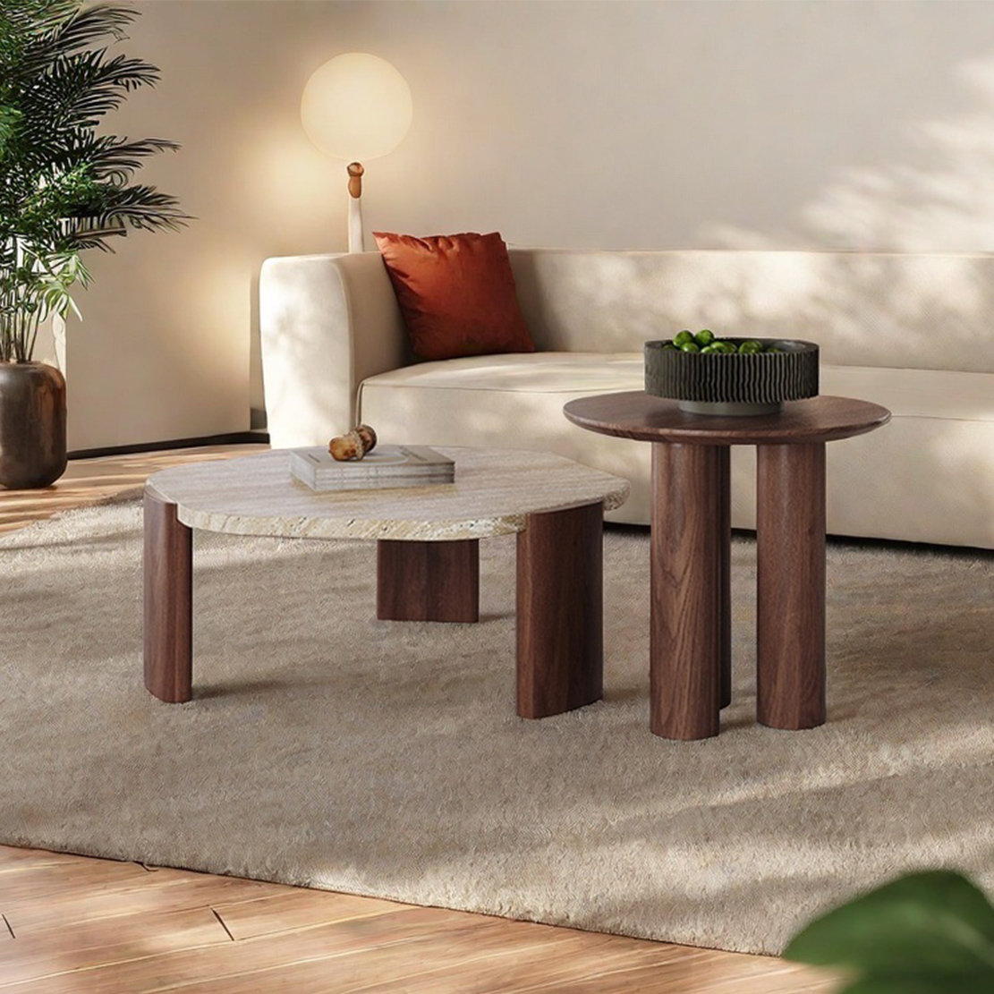 LIZIYE Simple cave stone solid wood coffee table | Wayfair