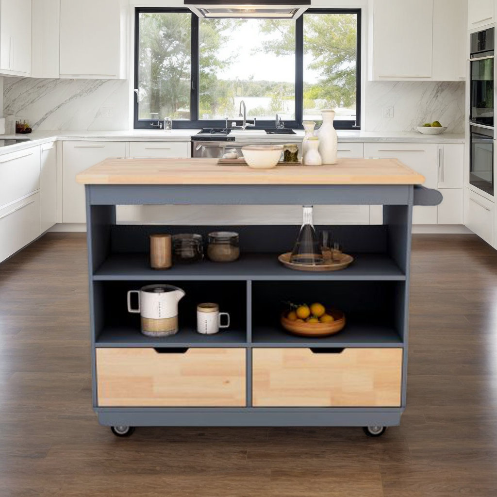 AiYchen Kitchen Island with Storage, Two-sided Kitchen island Cart on ...