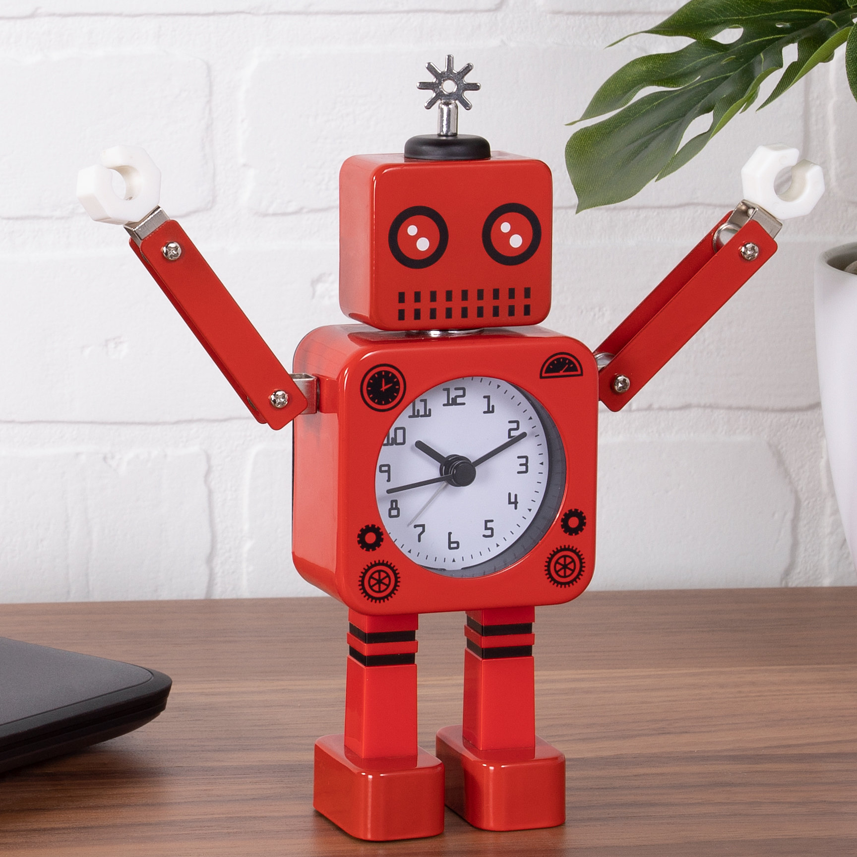Ebern Designs Robot Metal Alarm Clock | Wayfair