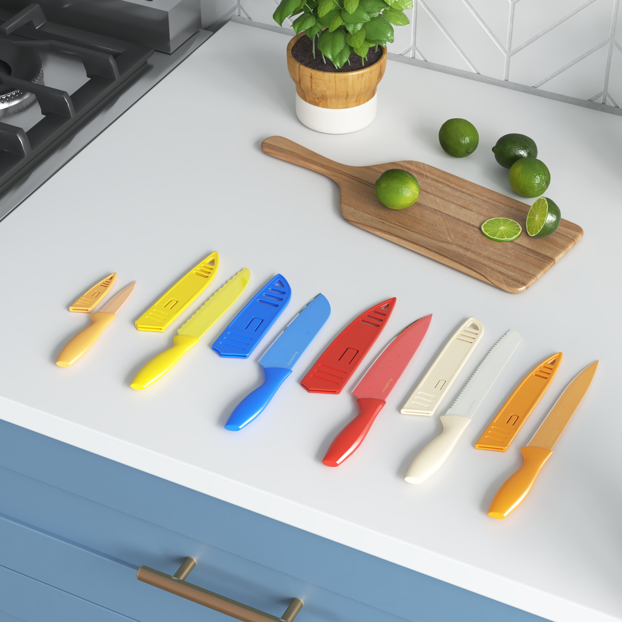 Prep & Savour Dolansky 12 Piece Stainless Steel Assorted Knife Set ...