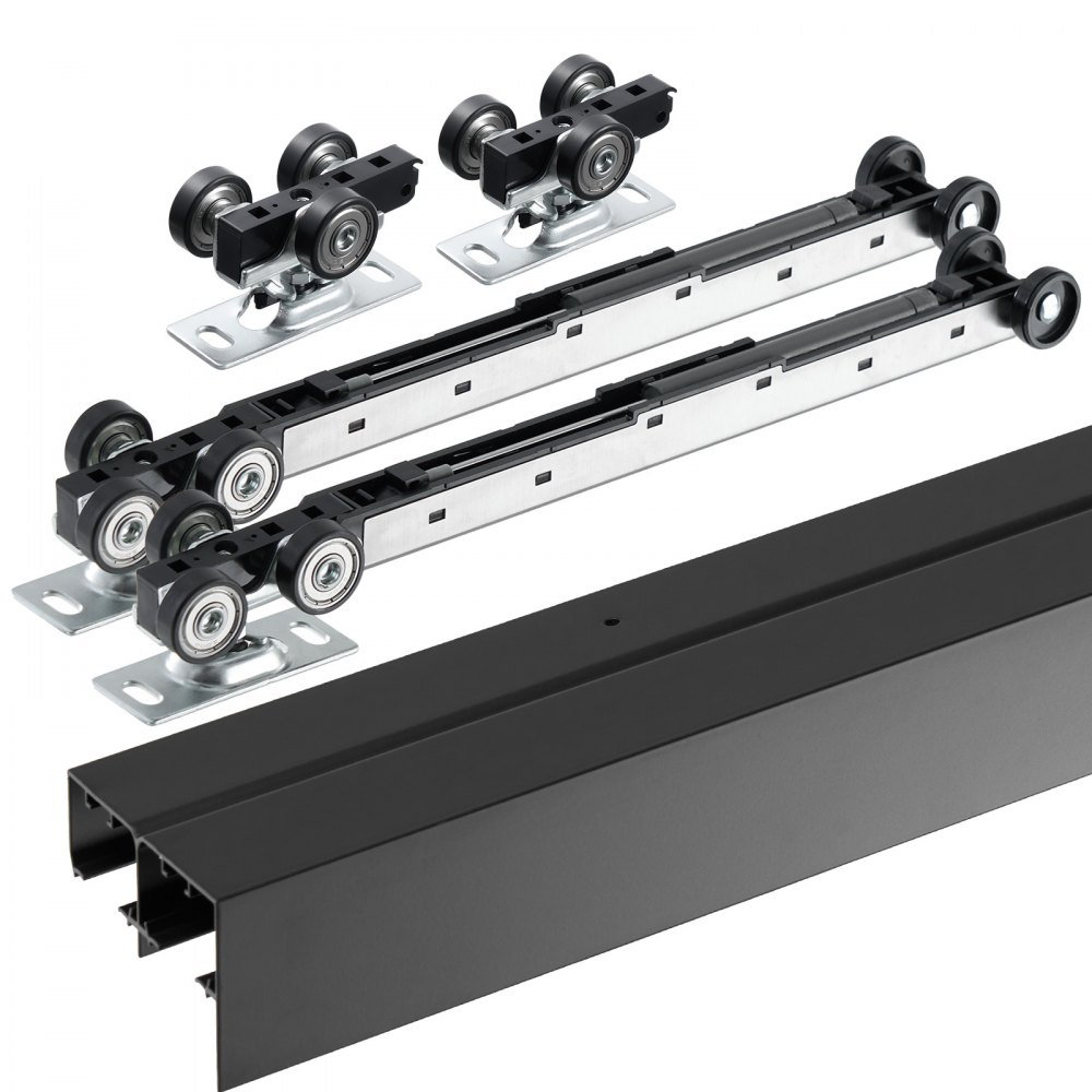 VEVOR Bypass Door Hardware Bypass Closet Door Track Kit for 2 Door ...