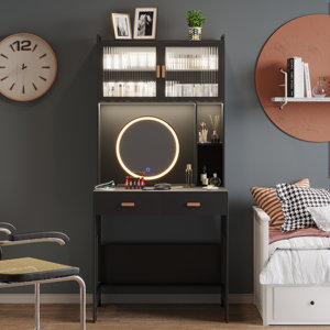 Latitude Run® Berwaldt 31.5'' W Rectangle Computer Desk with Hutch and ...