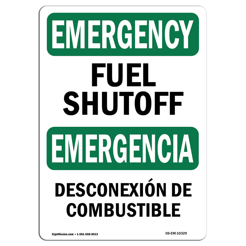 SignMission OSHA EMERGENCY Fuel Shutoff Bilingual Sign - Wayfair Canada