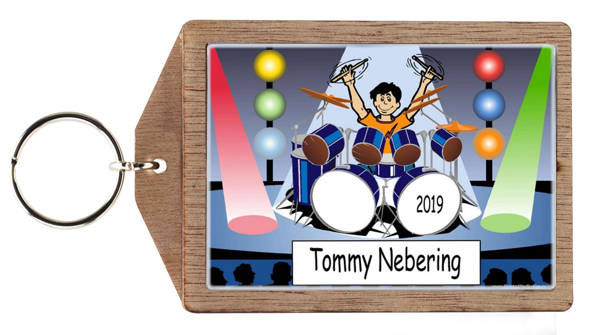 Printed Perfection Personalized Drummer - Male Key Chain | Wayfair