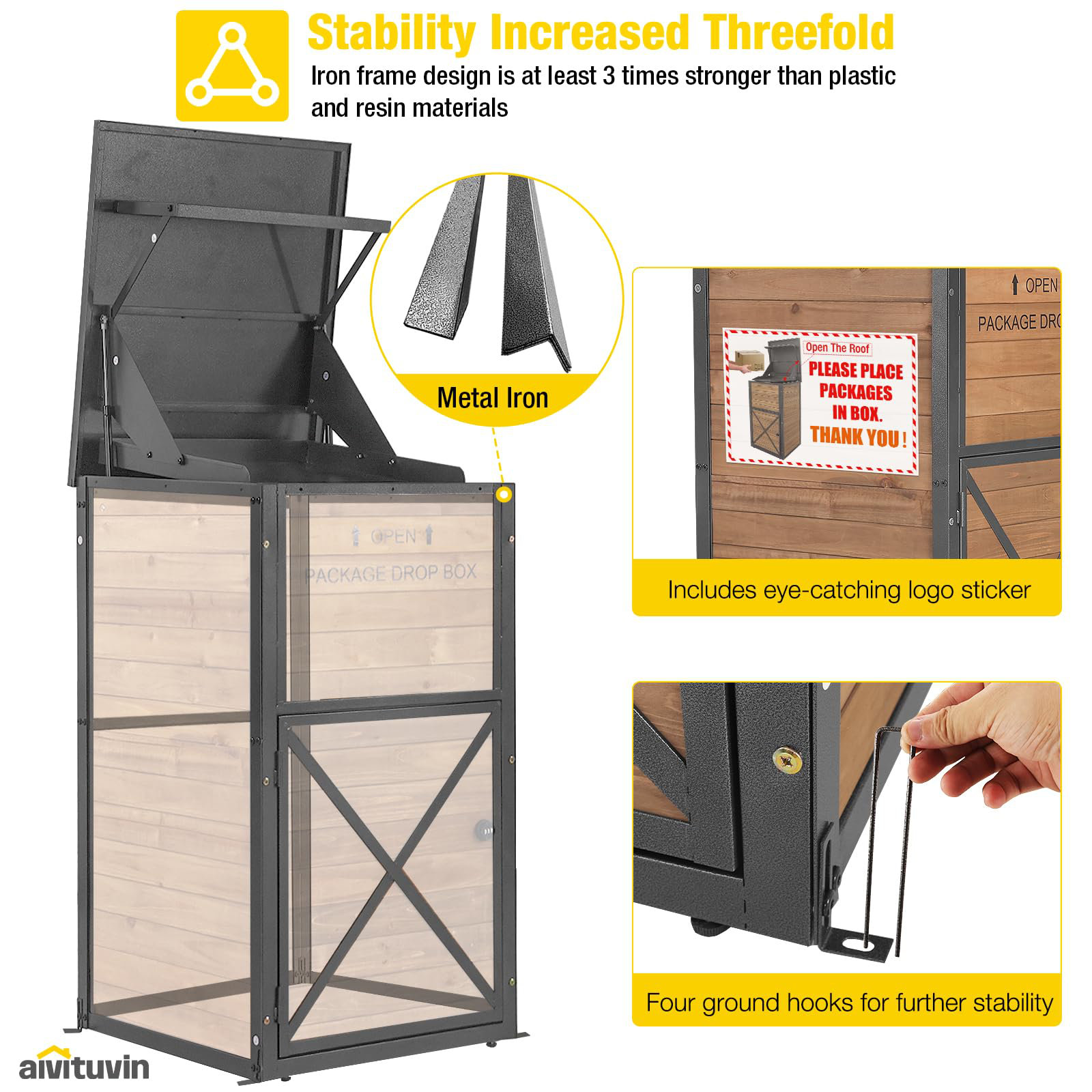 Aivituvin Metal Frame Package Delivery Boxe for Outside & Reviews | Wayfair