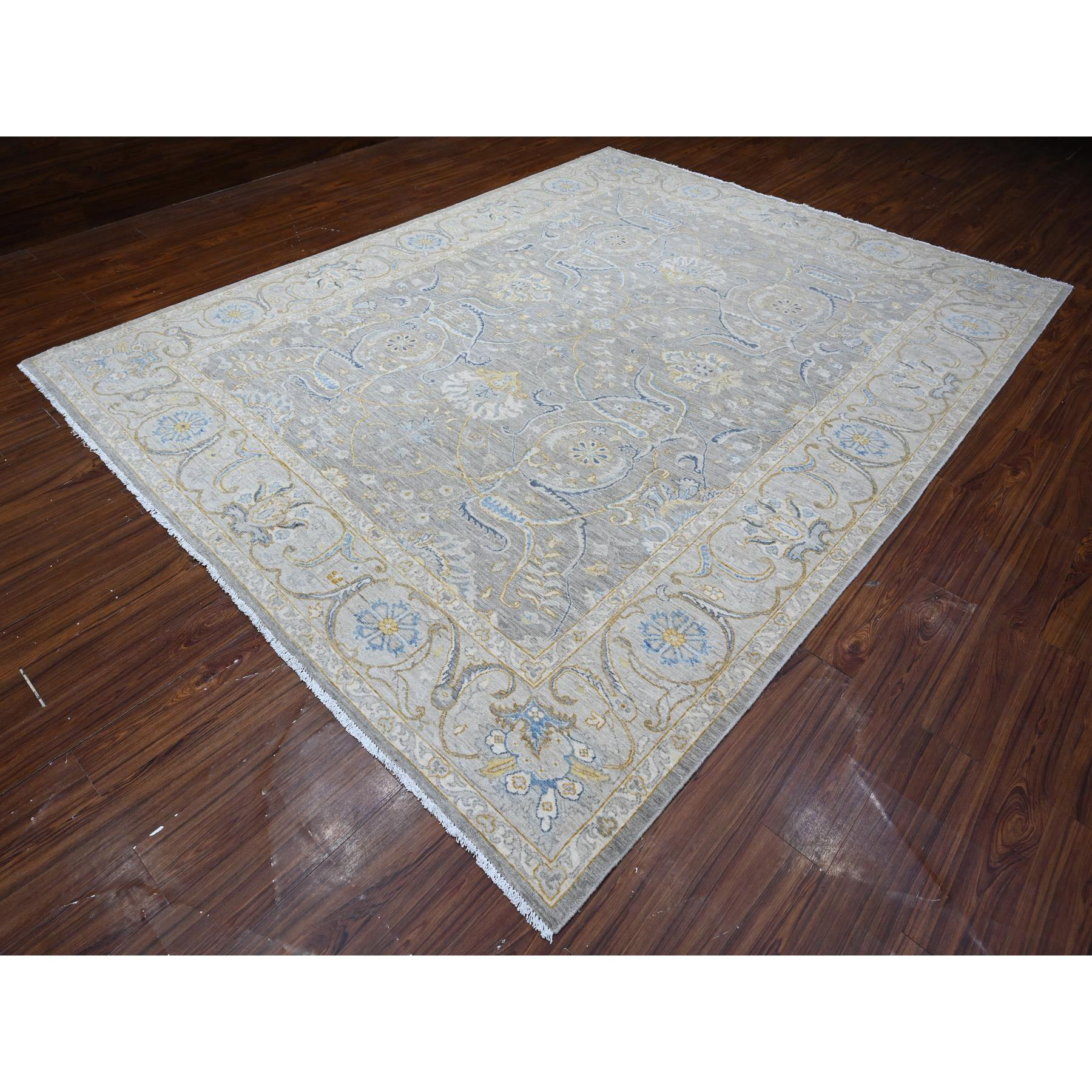 Wildon Home® 9'x11'7" Gray All Over Afghan Peshawar Design Hand Knotted ...