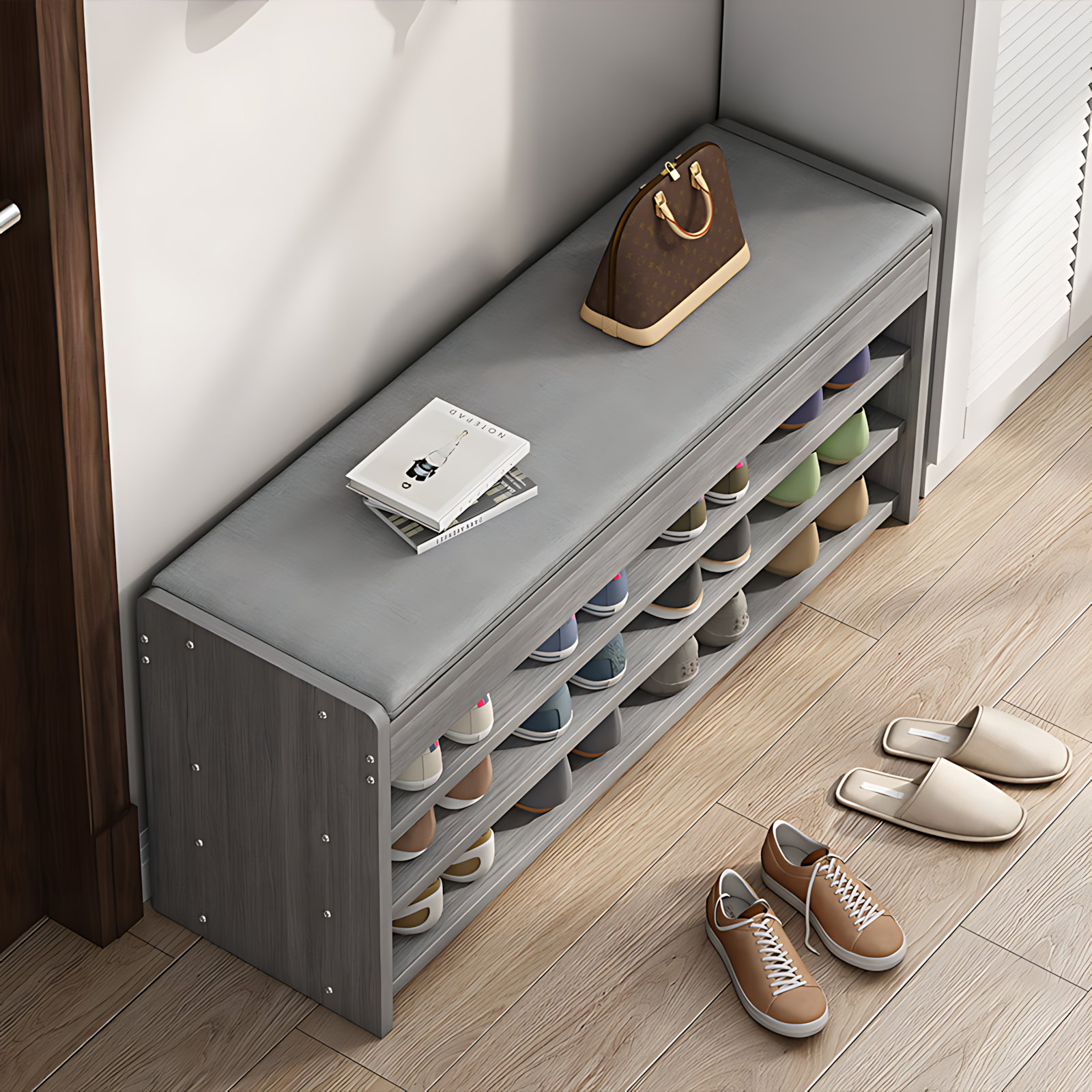 Corrigan Studio® Entryway Shoe Bench With Storage - Sturdy Shoe Rack ...