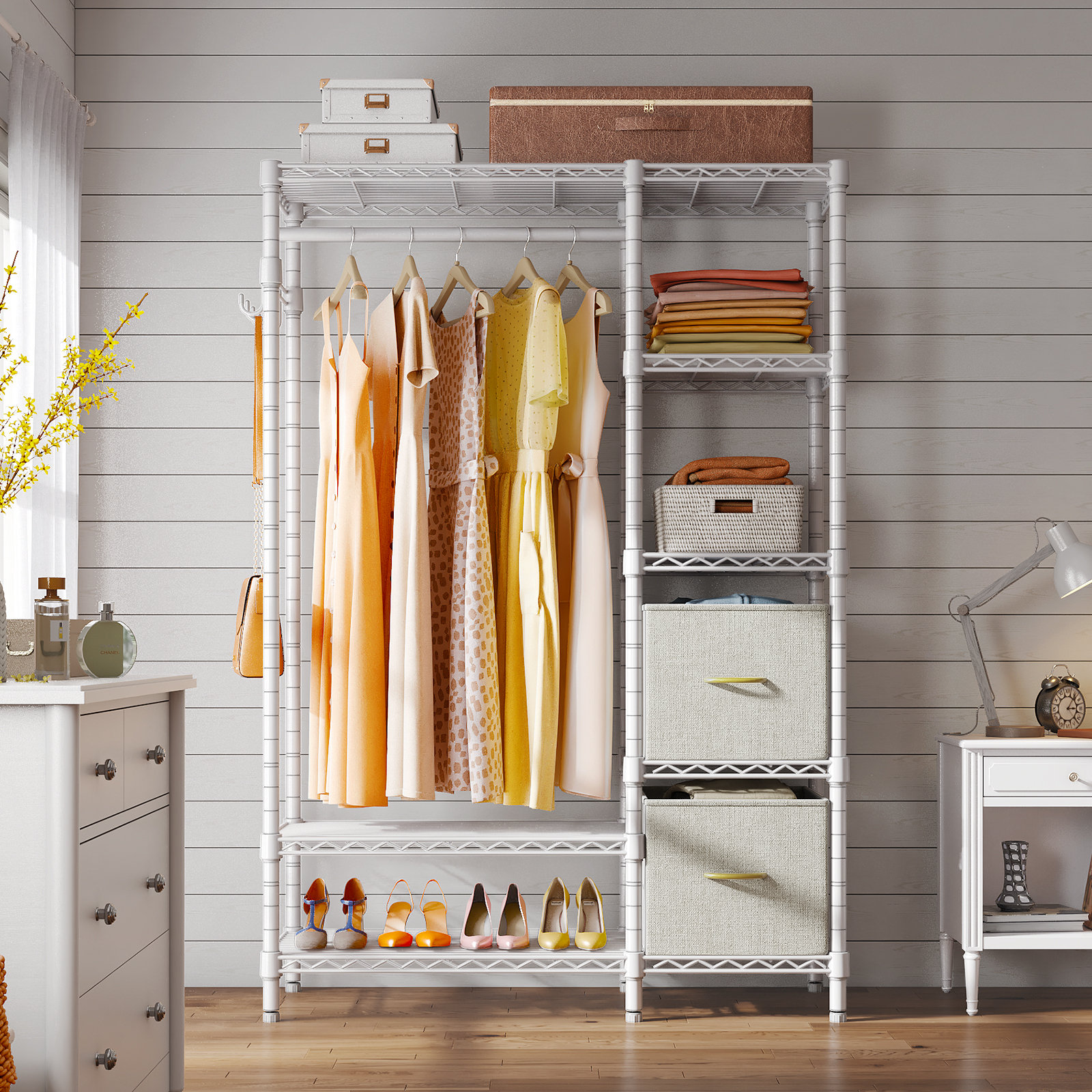 Rebrilliant Rendville 6 Tiers Wire Garment Clothes Rack, Freestanding ...