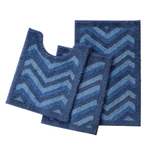 Clara Clark Ultra Soft Non-Slip 3 Piece Shaggy Chevron Bath Rug Set ...