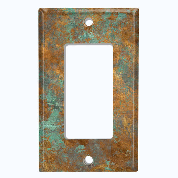 WorldAcc Copper Rust Patina Teal Print 3 - Gang Rocker Standard Wall ...