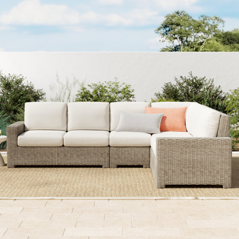 Birch Lane™ Hutsonville 116" Wide Outdoor L-Shaped Patio Sectional with ...