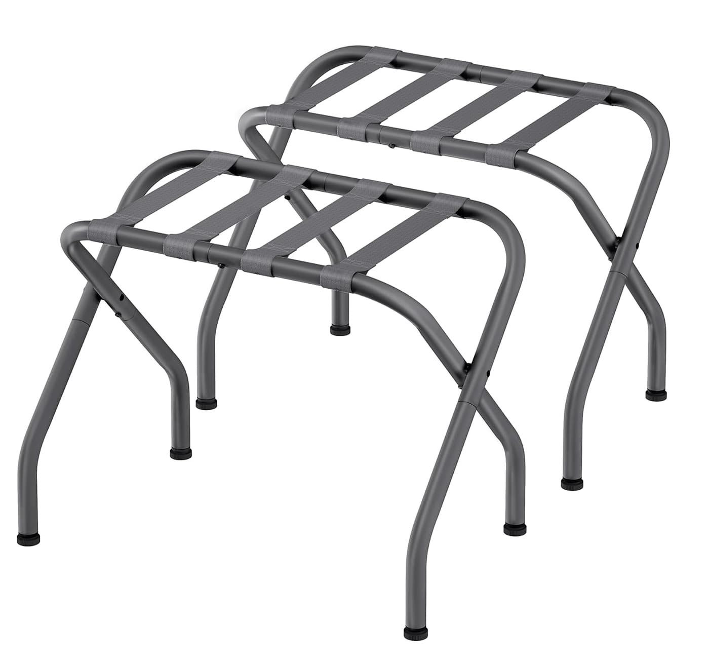 FULOFY Set of 2 Foldable Steel Luggage Racks for Guest Rooms,Slate Gray ...