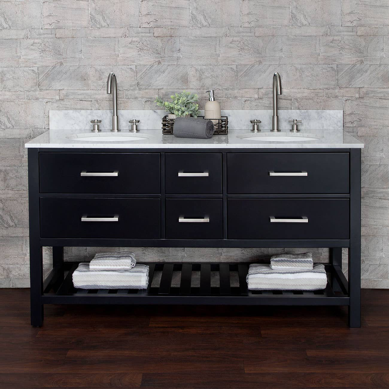Red Barrel Studio® 59'' Double Bathroom Vanity Base Only | Wayfair