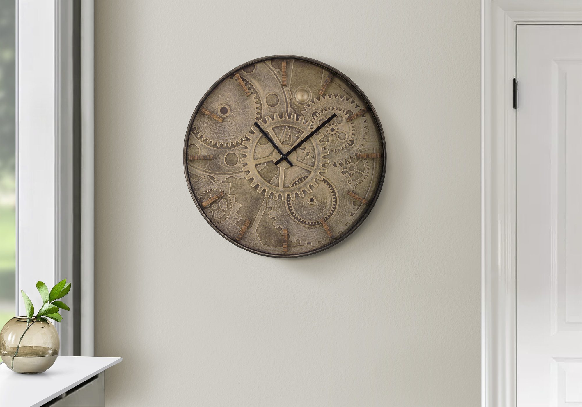17 Stories Clocks, 20" Round, Wall Clock, Brown, Transitional | Wayfair