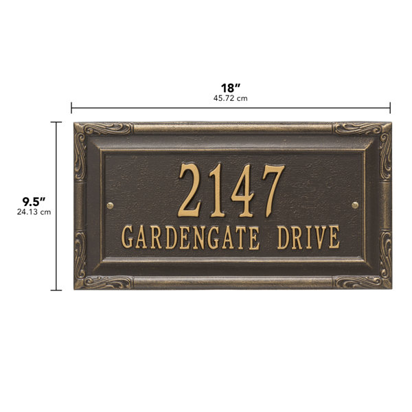Whitehall Products Gardengate Personalized Grande 2-Line Wall Address ...