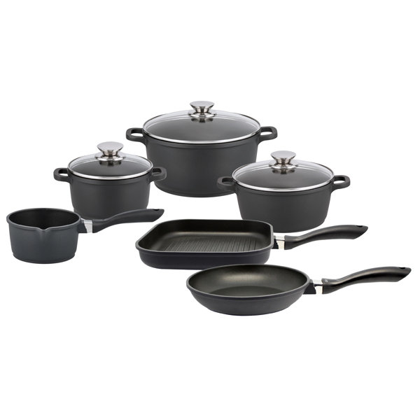 ELO Alucast 9 Pieces Aluminium Non Stick Cookware Set & Reviews ...