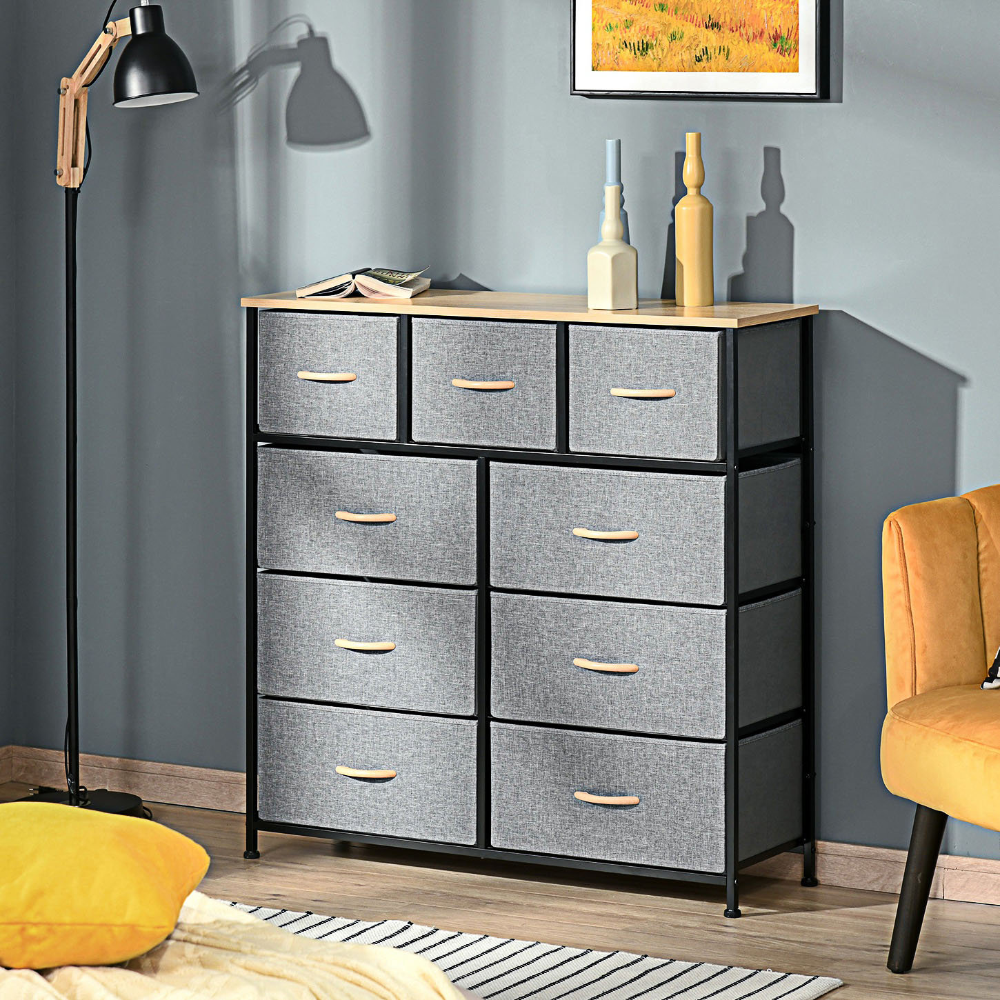 Hokku Designs 9 Drawers Storage Chest Dresser Organizer Unit, Entryway ...