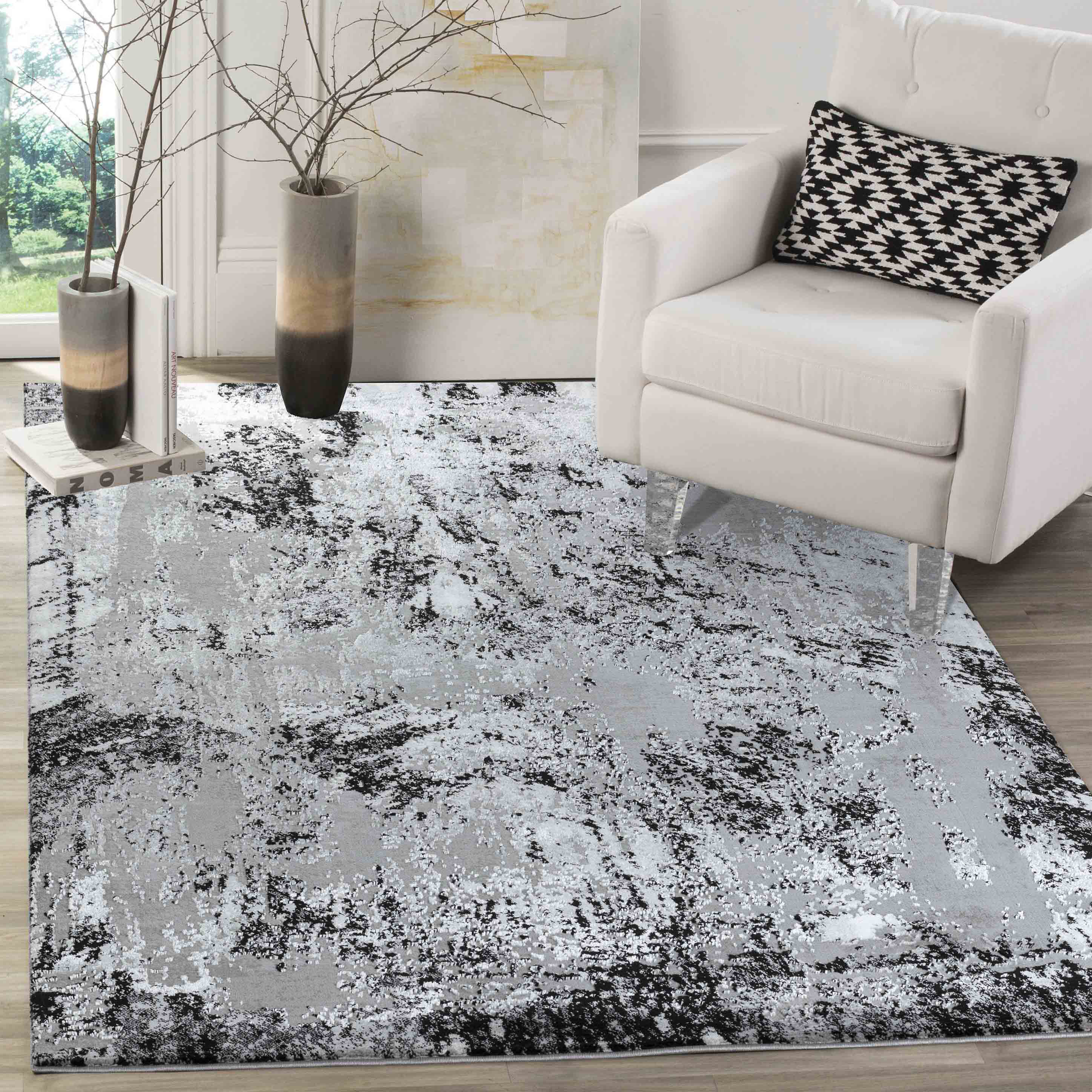 Borough Wharf Galt Black Rug & Reviews | Wayfair.co.uk