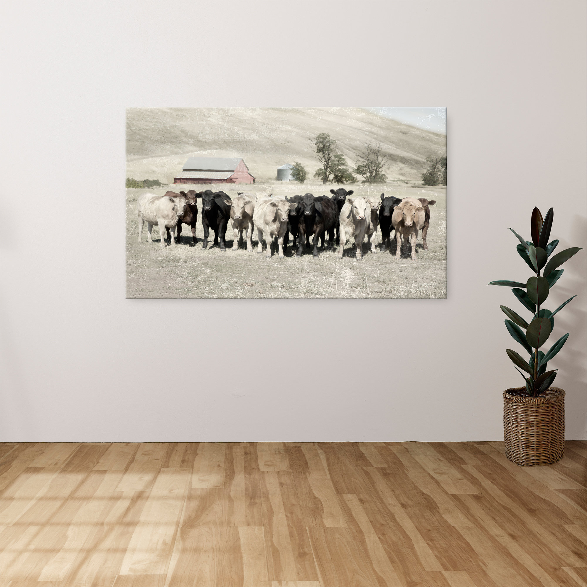 Gracie Oaks "Cattle Ranch" by Rhonda Addison Print on Canvas | Wayfair
